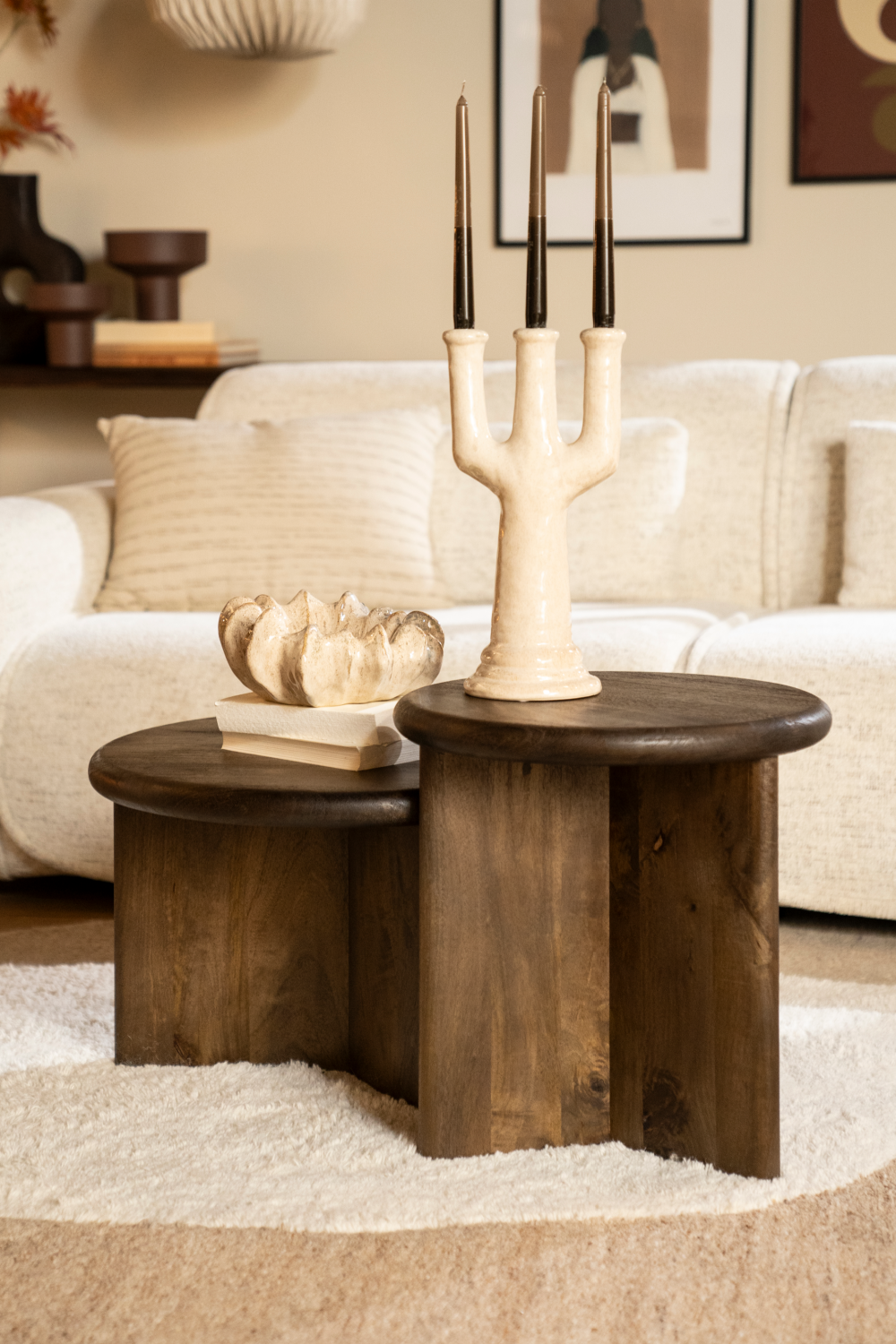 Round Wooden Coffee Table S | By-Boo Leoti | Dutch Furniture ...