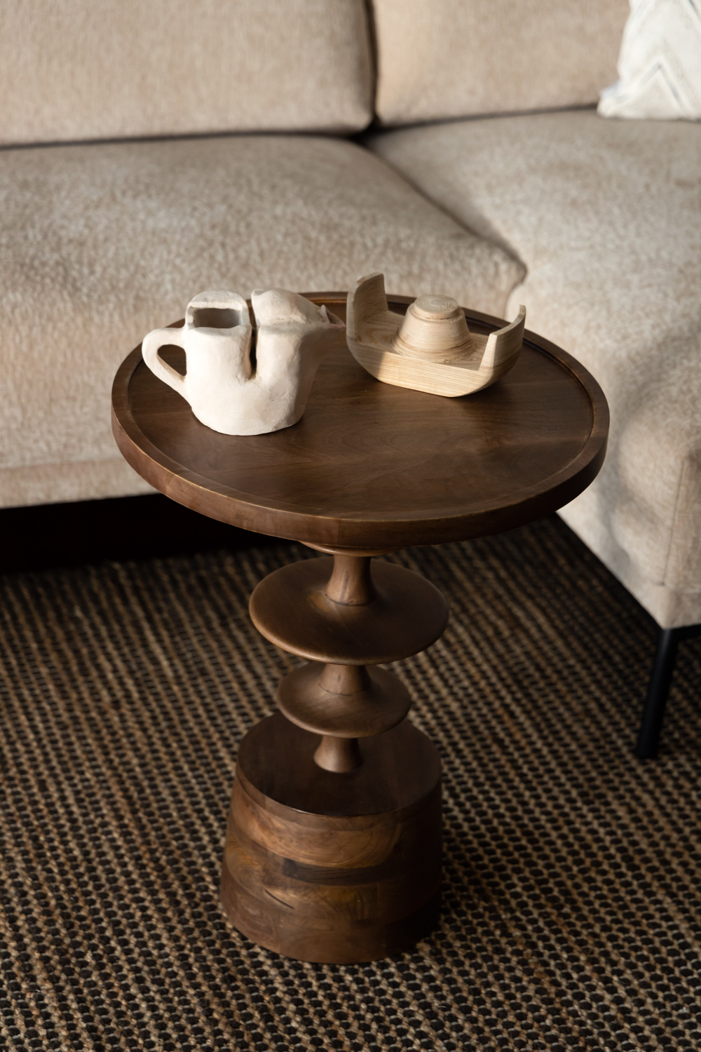 Round Wooden Side Table | Dutchbone Cath | Dutch Furniture ...