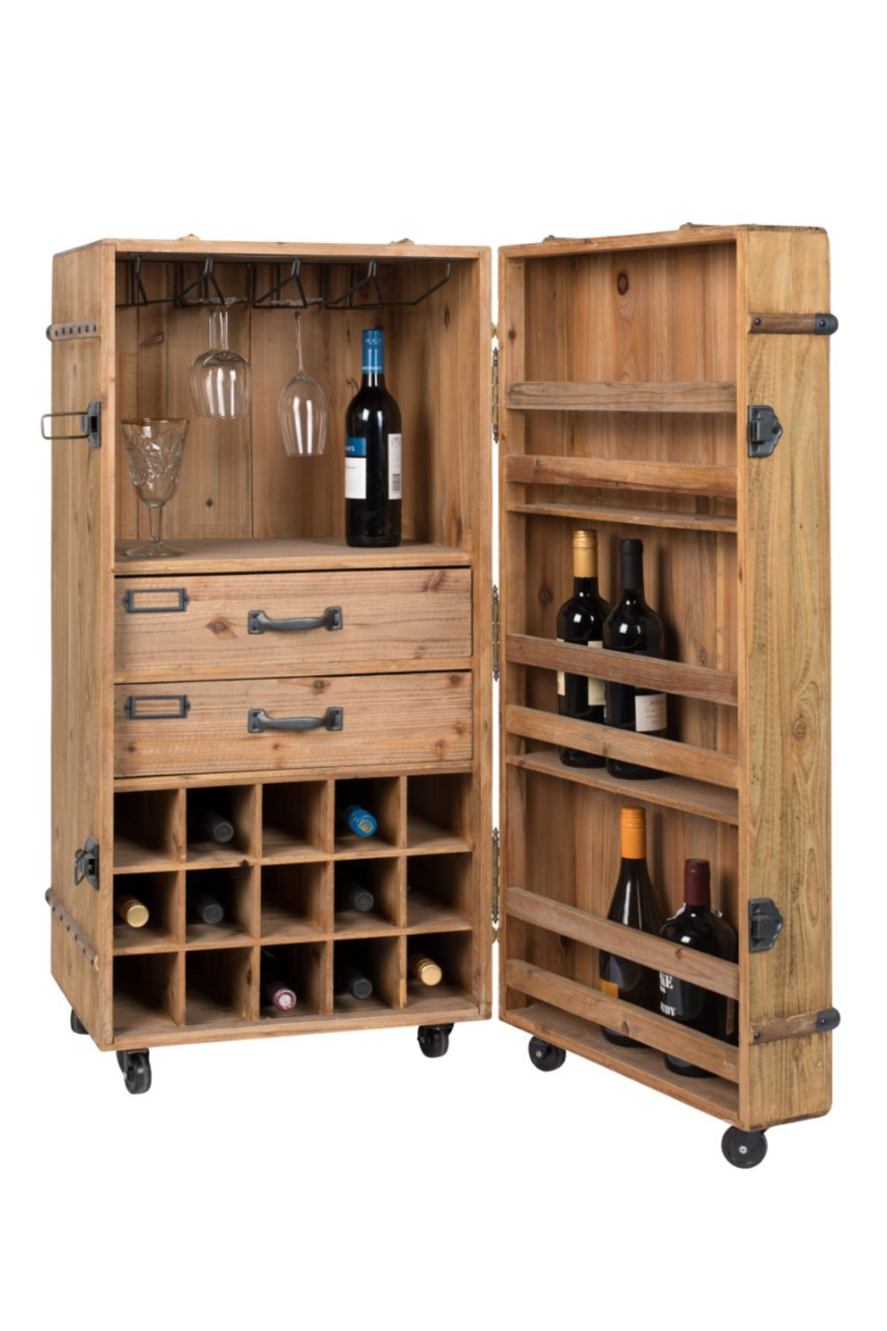 Wheeled Bar Cabinet | Dutchbone Lico | Dutch Furniture – DUTCHFURNITURE.COM