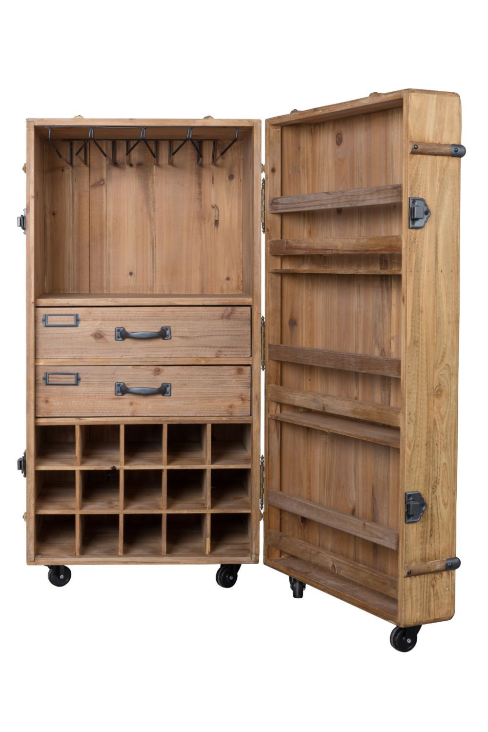 Wheeled Bar Cabinet | Dutchbone Lico | Dutch Furniture – DUTCHFURNITURE.COM