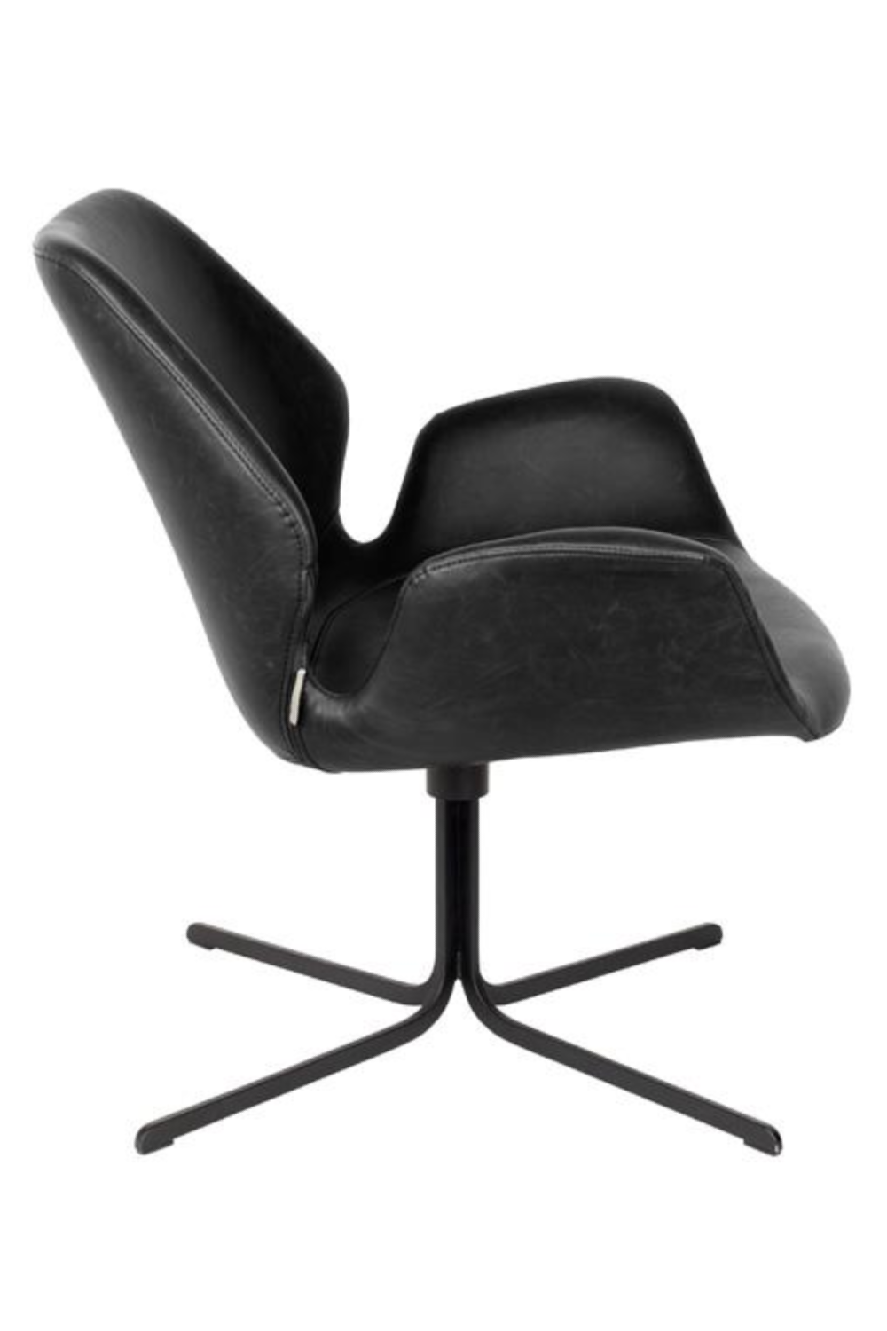 Black Leather Butterfly Swivel Chair | Zuiver Nikki | Dutch Furniture ...
